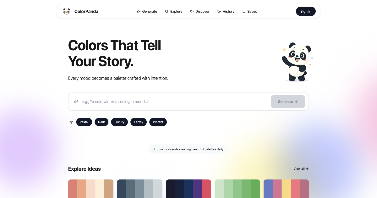 ColorPanda - AI-Powered Color Palette Generator